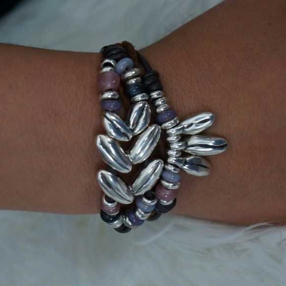 UNO de 50 | Jewelry | New Uno De 5 Boho Silver Leather Bracelet 7 ...